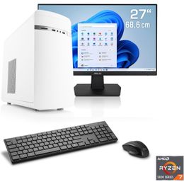 CSL Gaming-PC-Komplettsystem "Sprint V28519", Energieeffizienz: E (A-G), weiß, Microsoft Windows 11 Home (64 Bit), 16 GB RAM 1.000 GB SSD, Computer_Komplettsysteme