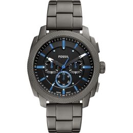 Chronograph Fossil "MACHINE", grau (anthrazit, schwarz), Armbanduhren, Herren, Quarzuhr, Armbanduhr, Herrenuhr, Edelstahlarmband, analog