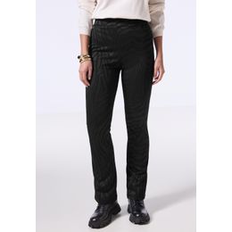 Bootcuthose STREET ONE STUDIO, Damen, Gr. 36, L&auml;nge 30, schwarz, Stoff, 75% Polyester, 22% Viskose, 3% Elasthan, bootcut fit lang, Hosen, High Waist
