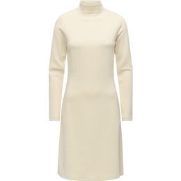 A-Linien-Kleid Ragwear "Leavie", Damen, Gr. L (40), Normalgrößen, ecru, Material: 47% Polyester, 47% Modal, 6% Elasthan, A-Linie knielang, hoch geschlossener Ausschnitt, eng, Kleider, Modisches Damen Sweatkleid mit Stehkragen