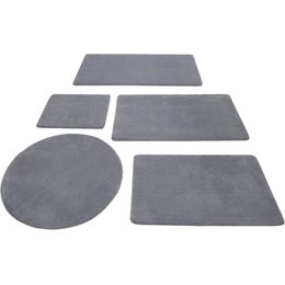 Badematte WECON HOME BASICS "Joris" Gr. 1, grau, H:20mm, Polyester, Badematten, Badematte, waschbar, viele Gr&ouml;&szlig;en, Badezimmerteppich, uni
