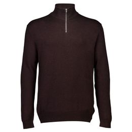 Troyer LINDBERGH "LINDBERGH Troyer", Herren, Gr. L, dk braun mel, Obermaterial: 80% Viskose, 20% Nylon, hoch geschlossener Ausschnitt, Pullover