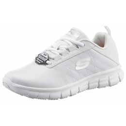 Berufsschuh Skechers "Sure Track Erath Schn&uuml;rschuh" Gr. 35, wei&szlig;, 35, Leder, Schuhe, Schn&uuml;rschuh f&uuml;r Gastronomie,Pflege mit rutschhemmender Laufsohle