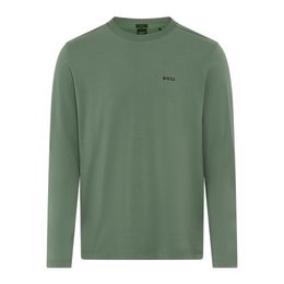 BOSS Green Herren Langarmshirt "Tee Long"open grün358, Gr. XXXL, unifarben, Single Jersey, Obermaterial: 95% Baumwolle, 5% Elasthan, Shirts, mit