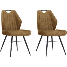 Esszimmerstuhl OMG DESIGN "Torro", braun (cognac, schwarz), B:53cm H:90cm T:61cm, Stühle, bequemer Polsterstuhl, pflegeleichter Bezug
