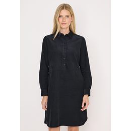 Tunikakleid Cecil, Damen, Gr. L42, US-Größen, grau (carbon grau), Web, 100% Baumwolle, unifarben, normal knielang, V-Ausschnitt, Bündchen, Kleider, aus 100% Baumwolle