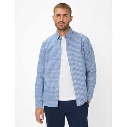 Langarmhemd Brax "Style DANIEL", Herren, Gr. XL, Normalgrößen, blau, Web, 97% Baumwolle, 3% Elasthan, Hemden