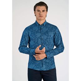 Langarmhemd LINDBERGH "LINDBERGH Cordhemd", Herren, Gr. L, Normalgrößen, blau (tiefblau), Obermaterial: 100% Baumwolle, Hemden