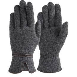 Strickhandschuhe Pearlwood, Damen, Gr. 7.5, grau (grau meliert), Materialmix, Handschuhe, elastischer Strickbund