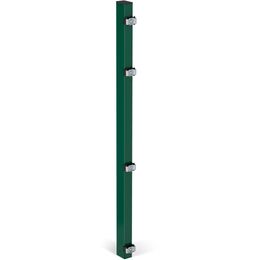 Zaunpfosten Alberts "60x40 mm für Doppelstabmattenzaun", grün, B:6cm H:107,5cm T:4cm, Stahl, Zaunpfosten, 107,5 cm, zur Befestigung mit Einschlag-Bodenhülse oder Pfostenträger