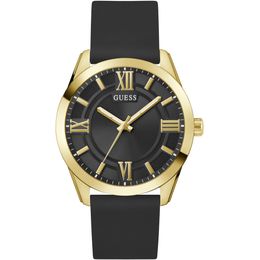 Quarzuhr Guess "ELLIOT", schwarz, Armbanduhren, Herren, Armbanduhr, Herrenuhr, Silikonarmband, analog