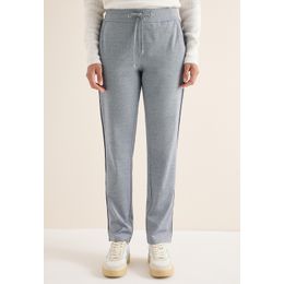 Jogger Pants Cecil, Damen, Gr. L, Länge 30, urban dunkelblau, Stoff, 53% Polyester, 37% Viskose, 10% Elasthan, unifarben, comfort fit lang, Hosen, Middle Waist