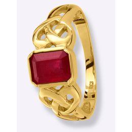 Fingerring Lady Gr. 16, gold (gelbgold 375), Fingerringe, Damen, 16, Gold Metall, Gold, Metall, Fingerring