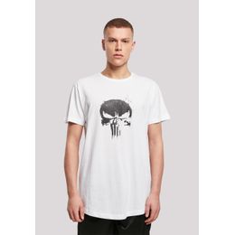 T-Shirt F4NT4STIC "Marvel Knights Punisher TV Skull", Herren, Gr. XL, wei&szlig;, Obermaterial: 100% Baumwolle, regular fit, Rundhals, ohne B&uuml;ndchen, Shirts T-Shirt, Print
