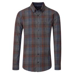 Langarmhemd Casamoda "Casamoda Freizeithemd kariert", Herren, Gr. 4XL, Normalgrößen, dunkelorange, 100% Baumwolle, kariert, lässig geschnitten, Hemden