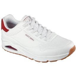Sneaker Skechers "Harry Kane - Off Pitch Collection: Uno - Harry Kane Air", Herren, Gr. 47,5, rot (wei&szlig;, weinrot), Lederimitat, Textil, Schuhe Sneaker, Schn&uuml;rschuh signiert vom weltbekannten Fu&szlig;ballstar Harry Kane, Topseller