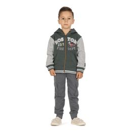 SALT & PEPPER Collegejacke SALT AND PEPPER "Boston Fire Dept.", Jungen, Gr. 128, gr&uuml;n, 70% Baumwolle, 30% Polyester, bedruckt, ohne Ausschnitt, Jacken Collegejacke, mit Feuerwehr-Motiv