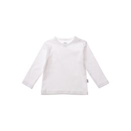 Langarmshirt Liliput "wei&szlig;, schilf und hellblau", M&auml;dchen, Gr. 98/104, bunt (mehrfarbig), 100% Baumwolle, unifarben, normal, Rundhals, Shirts Langarmshirt, mit Druckkn&ouml;pfen auf der Schulter