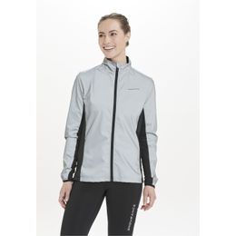 Laufjacke Endurance "Rumey", Damen, Gr. 40, silber (silberfarben, schwarz), 100% Polyester, mehrfarbig, normal, hoch geschlossener Ausschnitt, Jacken, mit 360 Grad-Reflektoren