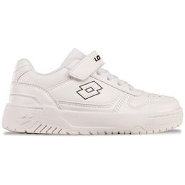 Sneaker Lotto, Kinder, Gr. 25, schwarz-weiß (weiß, schwarz), Kunstfaser, Synthetik, clean, Schuhe, - in kinderfußgerechter Passform
