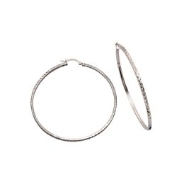 Paar Creolen Firetti "Schmuck Geschenk Silber 925 glänzendes Design diamantiert" Gr. 60, silber (silberfarben), Ohrringe, Damen, 60, Silber 925 (Sterlingsilber)