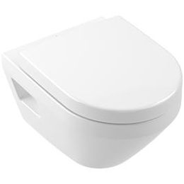 Villeroy & Boch Villeroy und Boch Architectura WC-Set 4687CL01 35x48cm, oval, Wandmontage, TwistFlush, waagerecht, weiß Alpin