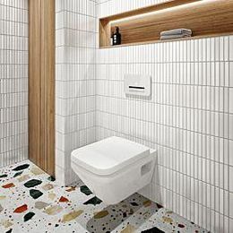 Villeroy & Boch Villeroy und Boch Architectura WC-Set 5685CL01 37x53cm, oval, wandhängend, TwistFlush, waagerecht, weiß Alpin