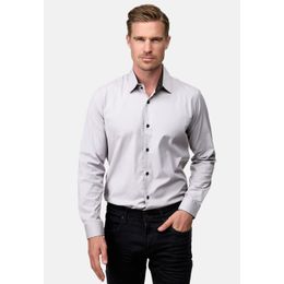 Langarmhemd Rusty Neal "Langarm", Herren, Gr. 5XL, EURO-Gr&ouml;&szlig;en, grau (hellgrau), 60% Baumwolle, 37% Polyester, 3% Elasthan, unifarben, Hemden, im Slim-Fit geschnitten