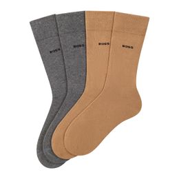 Businesssocken BOSS "2P RS Uni CC", Herren, Gr. 39-42, medium beige 262, Baumwollmischung, normal, Socken, mit Markenlogo
