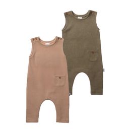 Jumpsuit Liliput, Jungen, Gr. 80, EURO-Gr&ouml;&szlig;en, bunt (olivgr&uuml;n, braun), 80% Baumwolle, 20% Polyester, ohne Ausschnitt, Overalls Jumpsuit, mit praktischen Druckkn&ouml;pfen im Schritt