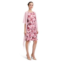 Multifunktionstuch Vera Mont "Damen Chiffonstola mit Volant", Damen, Gr. L, rosa (foggy rose), Chiffon, Polyester, festlich, Modetücher, Nahtführung
