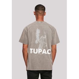 T-Shirt F4NT4STIC "Tupac 2Pac Shakur Praying", Herren, Gr. L, grau (asphalt), Obermaterial: 100% Baumwolle, oversize, Rundhals, ohne Bündchen, Shirts, Premium Qualität