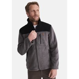 Herren Fleecejacke "JOEL Heavy Strick-Fleecejacke"schwarz anthra melange, Gr. XXL, HERO by John Medoox, Fleece, 100% Polyester, Jacken, Sherpa fleece