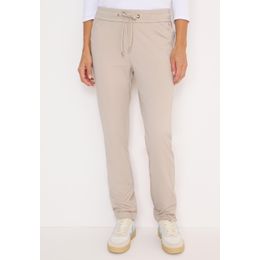 Jogger Pants Cecil, Damen, Gr. XL, L&auml;nge 30, light sandalwood beige, Stoff, 82% Polyester, 18% Elasthan, unifarben, comfort fit lang, Hosen, Middle Waist