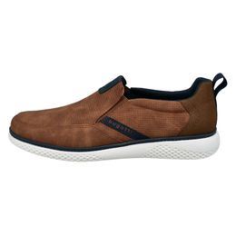 Slip-On Sneaker Bugatti, Herren, Gr. 44, braun (cognac), Lederimitat, Schuhe, Slipper, Freizeitschuh, Halbschuh mit Stretcheinsatz