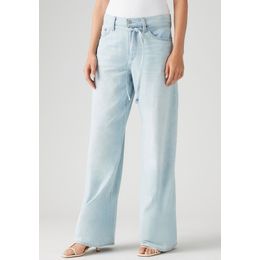 Levi's Straight-Jeans LEVI'S "XL STRAIGHT", Damen, Gr. 27, L&auml;nge 29, luxury trip, Denim/Jeans, Obermaterial: 85% Baumwolle, 15% Leinen, unifarben, straight fit kn&ouml;chellang, Jeans Straight-Jeans, im Five-Pocket Style