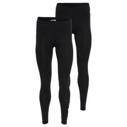Leggings OCEAN SPORTSWEAR, Damen, Gr. 38, N-Gr, schwarz, Single Jersey, Obermaterial: 95% Baumwolle, 5% Elasthan, unifarben, eng lang, Hosen, mit Kontraststreifen und Logodruck