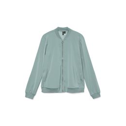 Véro Moda Bomberjacke VERO MODA "VMCOCO L/S BOMBER NOOS", Damen, Gr. L, grau (gray mist), Web, Obermaterial: 96% Polyester, 4% Elasthan, unifarben, regular fit normal, Rundhals, Rippbündchen, Jacken, in modisch kurzer Form