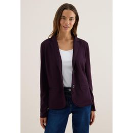 Kurzblazer Cecil, Damen, Gr. M40, grün (eggplant rot), Stoff, 74% Viskose, 24% Polyester, 2% Elasthan, unifarben, normal normal, V-Ausschnitt, abgesteppt, Blazer, mit Reverskragen