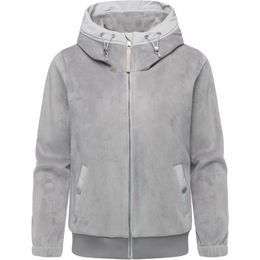 Fleecejacke Ragwear "Cousy Short Bonded", Damen, Gr. M (38), ash, Obermaterial: 91% Polyester, 9% Elasthan, Innenfutter: 94% Polyester, 6% Elasthan, gerade hüftbedeckend, hoch geschlossener Ausschnitt, Ärmel ohne Ärmelschlitz elastischer Bund mit innenliegendem Gummizug, Jacken, Übergangsjacke mit kuscheligem Teddyfell-Innenfutter