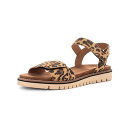 Pantolette Ara "Ara Sandalen Leder", Damen, Gr. 38, braun (leopard), Leder, Schuhe Pantolette