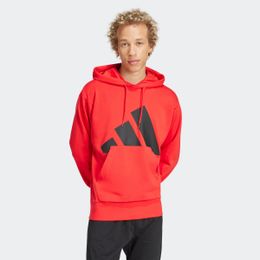 Kapuzensweatshirt adidas Sportswear "M BL FT HD", Herren, Gr. M, rot (pure ruby, schwarz), Obermaterial: 55% Baumwolle, 36% Polyester, 9% Viskose, Sweatshirts