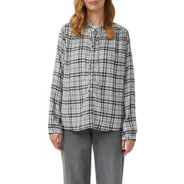 s.Oliver Damen Karobluseicy aqua check, Gr. 36, kariert, Obermaterial: 50% Modal, 50% Viskose, Blusen, mit verspielten Details, Relaxed Fit