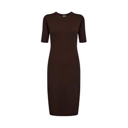 Nümph Jerseykleid NÜMPH "Nümph Dress NURILEY DRESS", Damen, Gr. L, Normalgrößen, schwarz coffee, Obermaterial: 92% Baumwolle, 8% Elasthan, Kleider