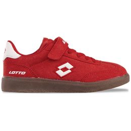 Sneaker Lotto, Kinder, Gr. 32, rot (rot, weiß), Synthetik, mehrfarbig, Schuhe, - praktisch: mit Elastiksenkeln - ganz ohne Schnüren