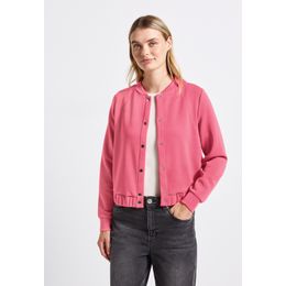 Blouson Street One, Damen, Gr. 36, almond coral, Stoff, 46% Modal, 46% Polyester, 8% Elasthan, unifarben, normal normal, Rundhals, Bündchen, Jacken, mit Rundhalsausschnitt