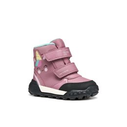 Winterboots Geox "B TREKKYUP GIRL B AB", Kinder, Gr. 20, rosa, Synthetik, Textil, Schuhe, Winterstiefel mit Warmfutter, Größenschablone zum Download