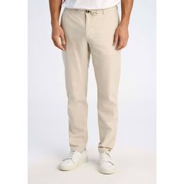 Leinenhose LINDBERGH "LINDBERGH Leinenhose", Herren, Gr. M, beige (lt sand), Obermaterial: 55% Leinen, 45% Baumwolle, Hosen