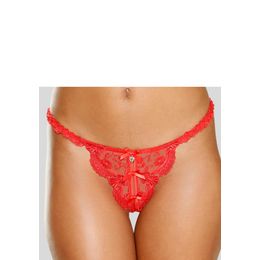 String-Ouvert Petite Fleur Gold, Damen, Gr. 44/46, rot, Obermaterial: 90% Polyamid, 5% Elasthan, 5% Viskose, Unterhosen, in sexy Bändchen-Optik