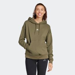 Kapuzensweatshirt adidas Sportswear "W SL FC HD", Damen, Gr. S, grün (olive strata, weiß), Obermaterial: 70% Baumwolle, 30% Polyester, Sweatshirts